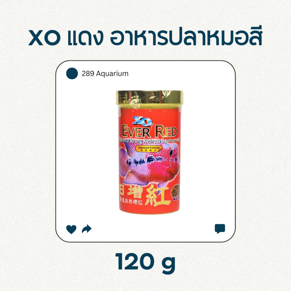 XO แดง อาหารปลาหมอสี สูตรเร่งสีแดง เม็ดขนาดกลาง 120g. | Shopee Thailand