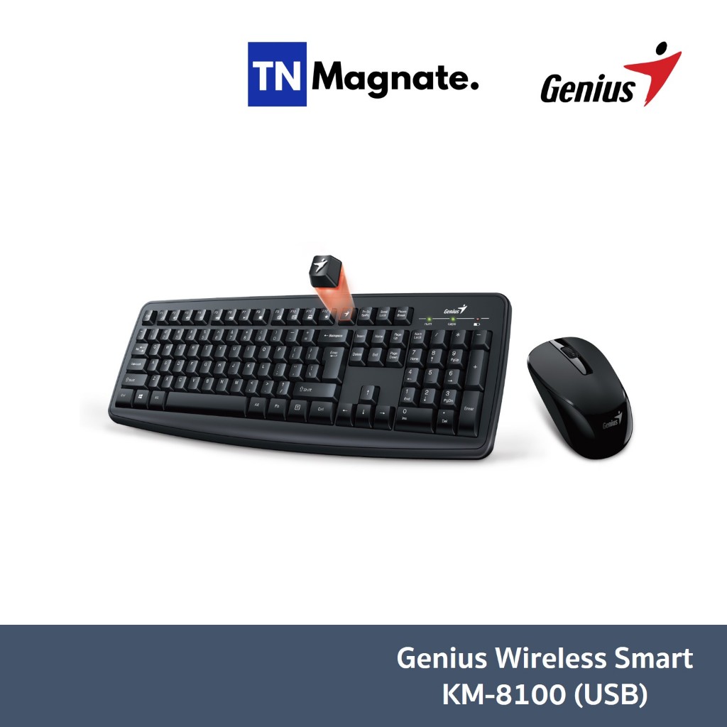 [คีย์บอร์ด] Genius Keyboard Wireless Smart KM-8100 (USB) - Black ...