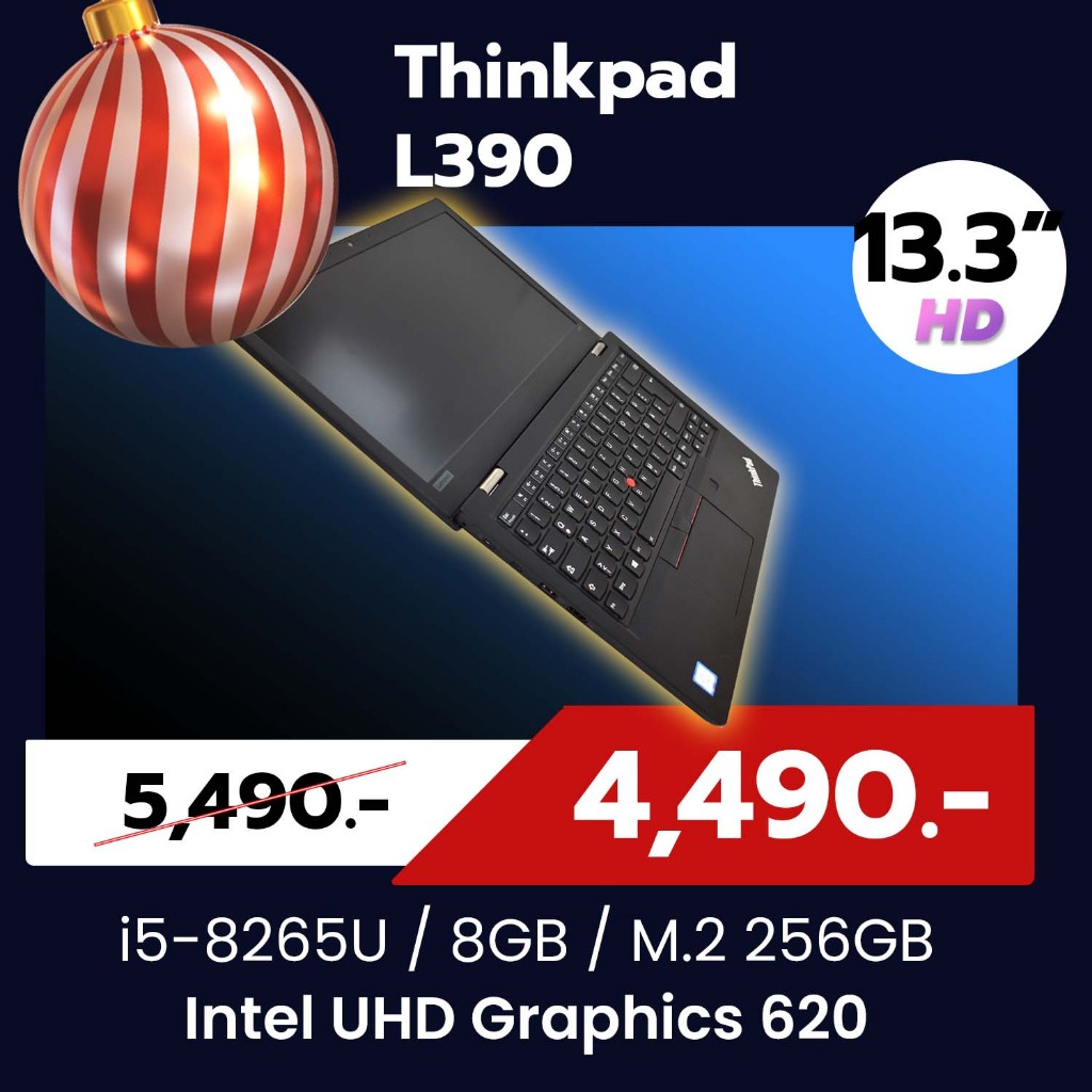 Thinkpad L390 i5-8265U / 8GB / M.2 256GB / 13.3" HD / จอไบร์ทซ้ายติดขอบ ...
