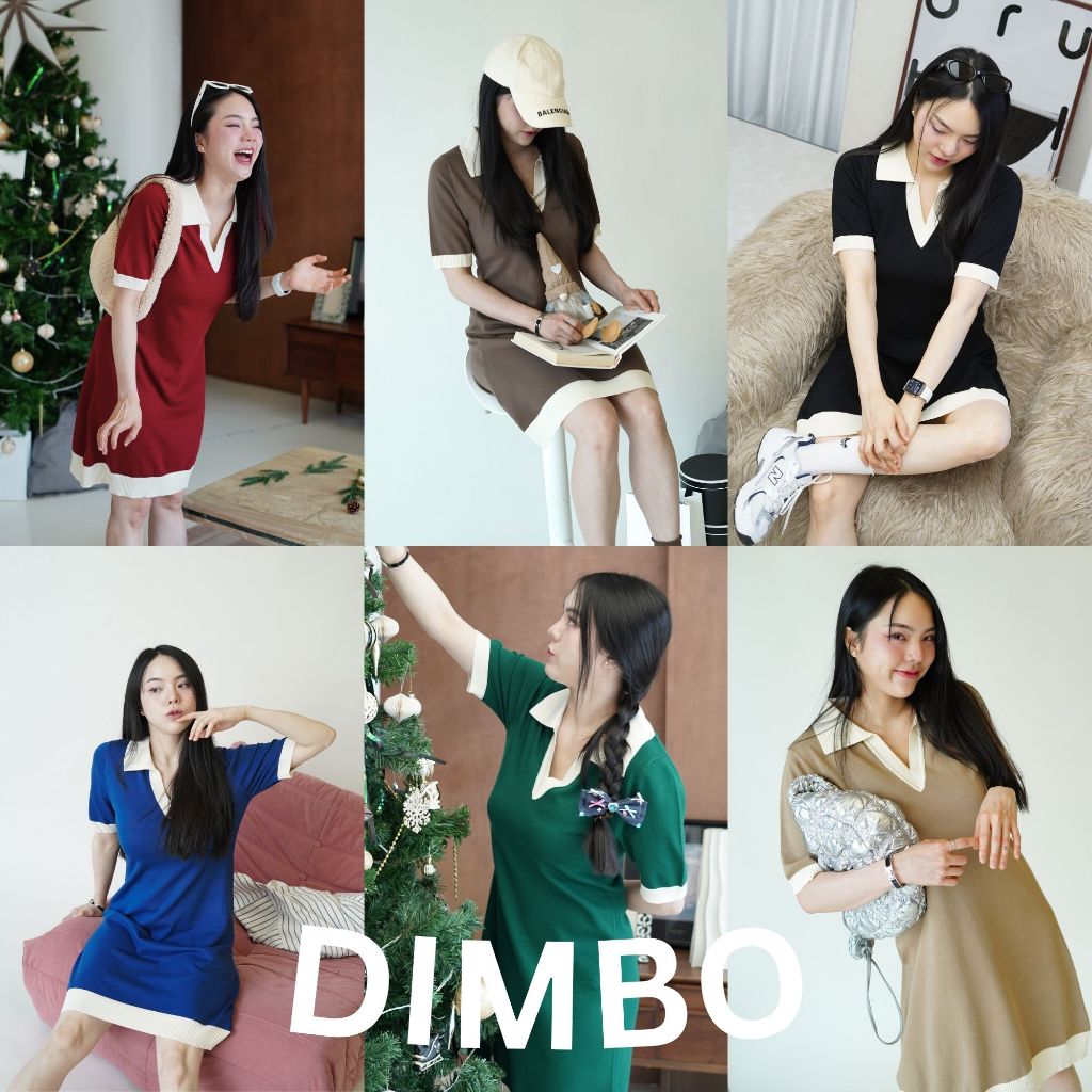 12FEBRUARY | DIMBO KNIT DRESS เดรสผ้ายืดไหมพรม คอปก ทรงใส่สบายไม่แนบตัว ...
