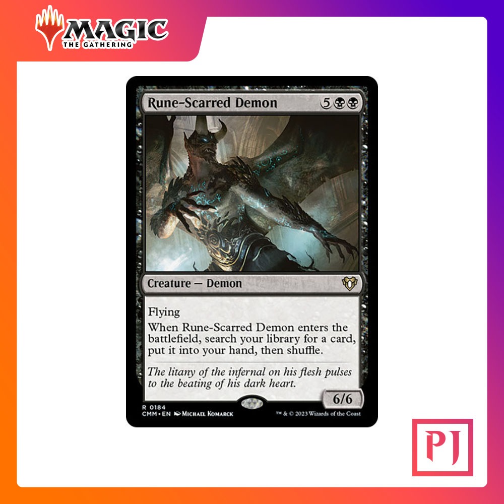 [MTG] Rune-Scarred Demon [CMM] [BLACK] [RARE] [NORMAL] [ENG] (การ์ดเม ...