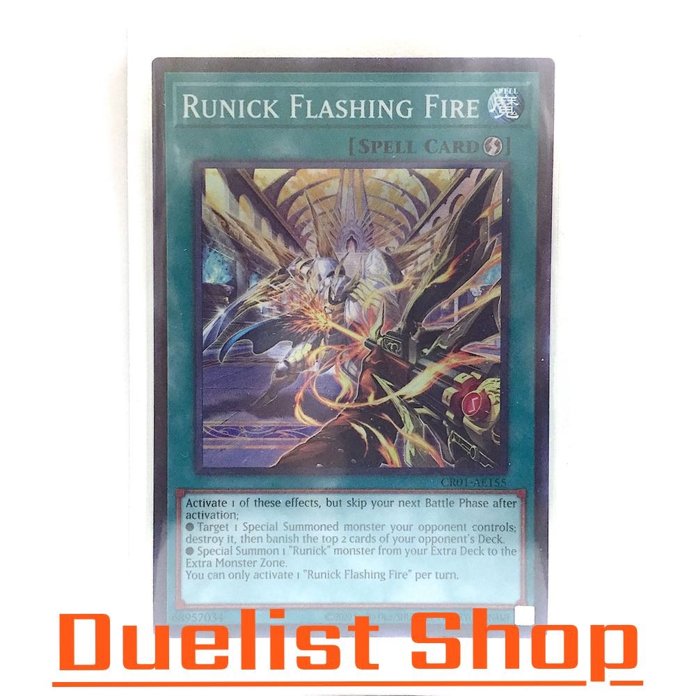 Runick Flashing Fire (SR) Spell [Quick-Play] ชุด CR01-AE155 การ์ดยูกิโอ ...