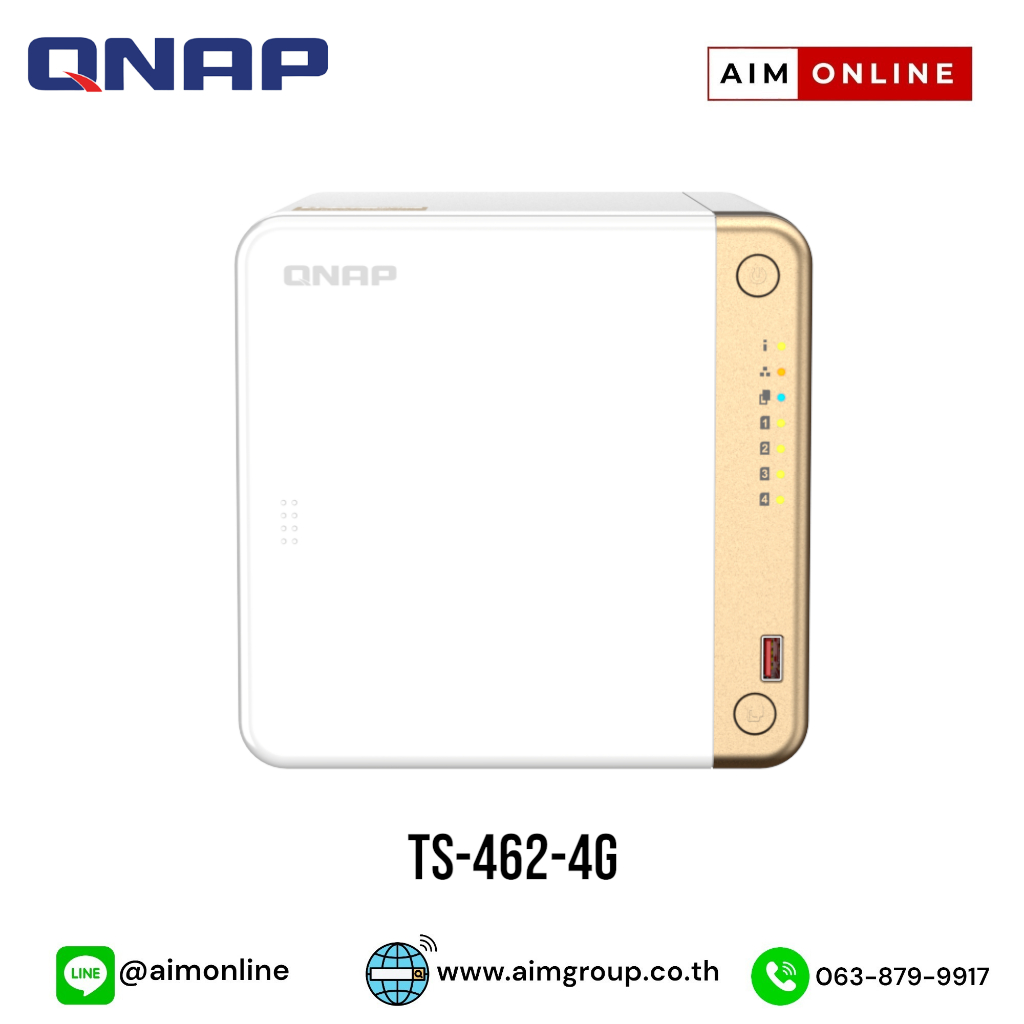 NAS QNAP รุ่น : TS-462-4G (อุปกรณ์จัดเก็บข้อมูลบนเครือข่าย) | Shopee Thailand