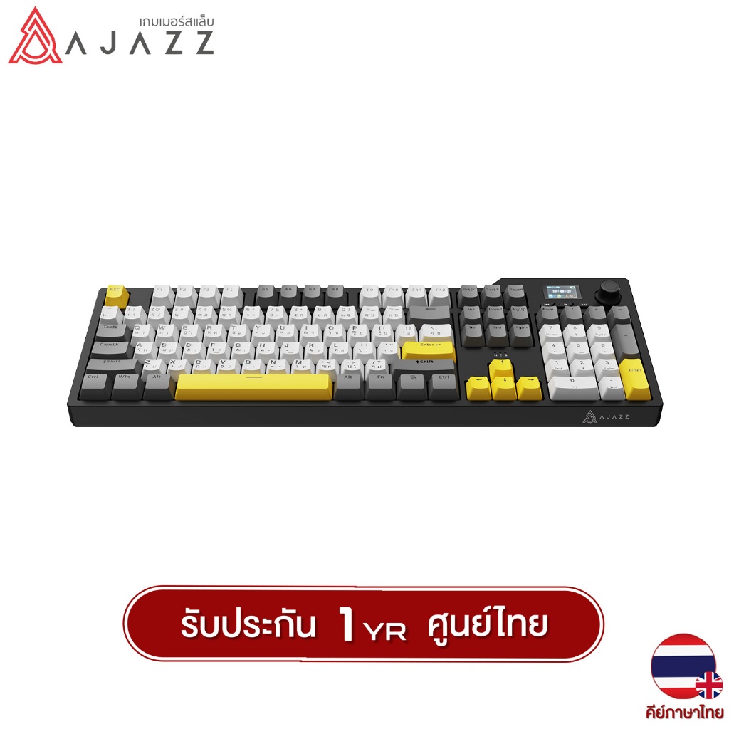 คีย์บอร์ดเกมมิ่ง Ajazz AK35i V2 TFT Screen Gasket Tri-Mod Mechanical ...