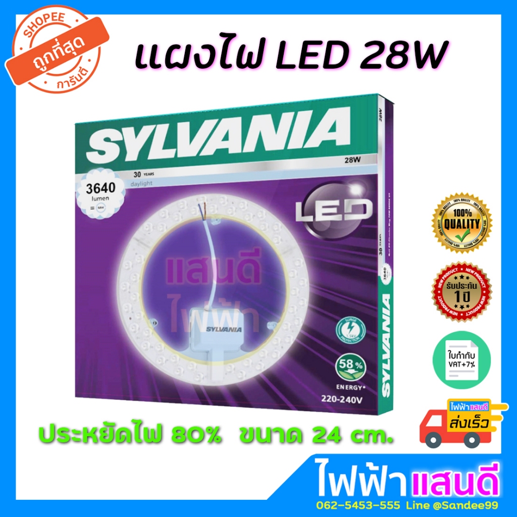 แผงไฟ LED 12W 18W 28W 36W Sylvania Lampo +แม่เหล็ก คุณภาพสูง แสงขาว ...