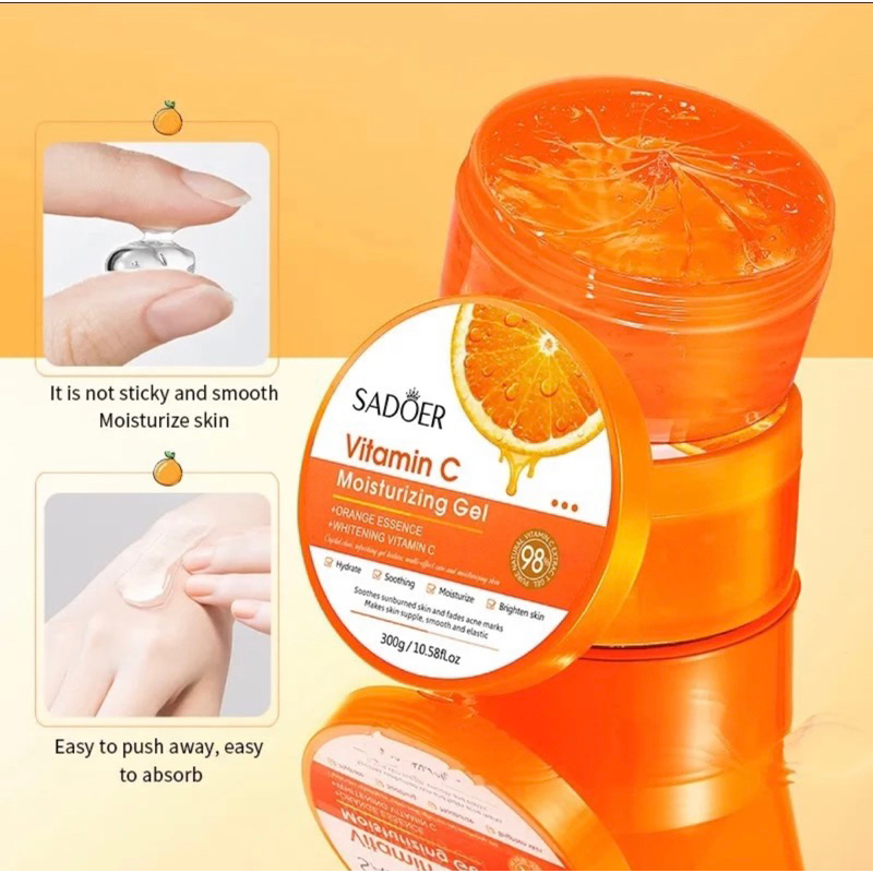 เจลว่านหางจระเข้Sadoer Vitamin C Moisturizing Gel 98% 300ml ว่านหางจระเข้ วิตามิน c เจลบำรุงผิว ...