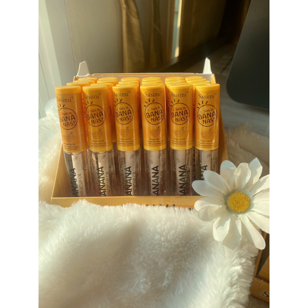 S91023 ลิปออยล์ SASIMI BANANA ลิปกล้วย กลิ่นหอม ทาทับลิปเเมทต์ ฉ่ำวาวสุดๆ ปากอวบอิ่ม ดูดี ...