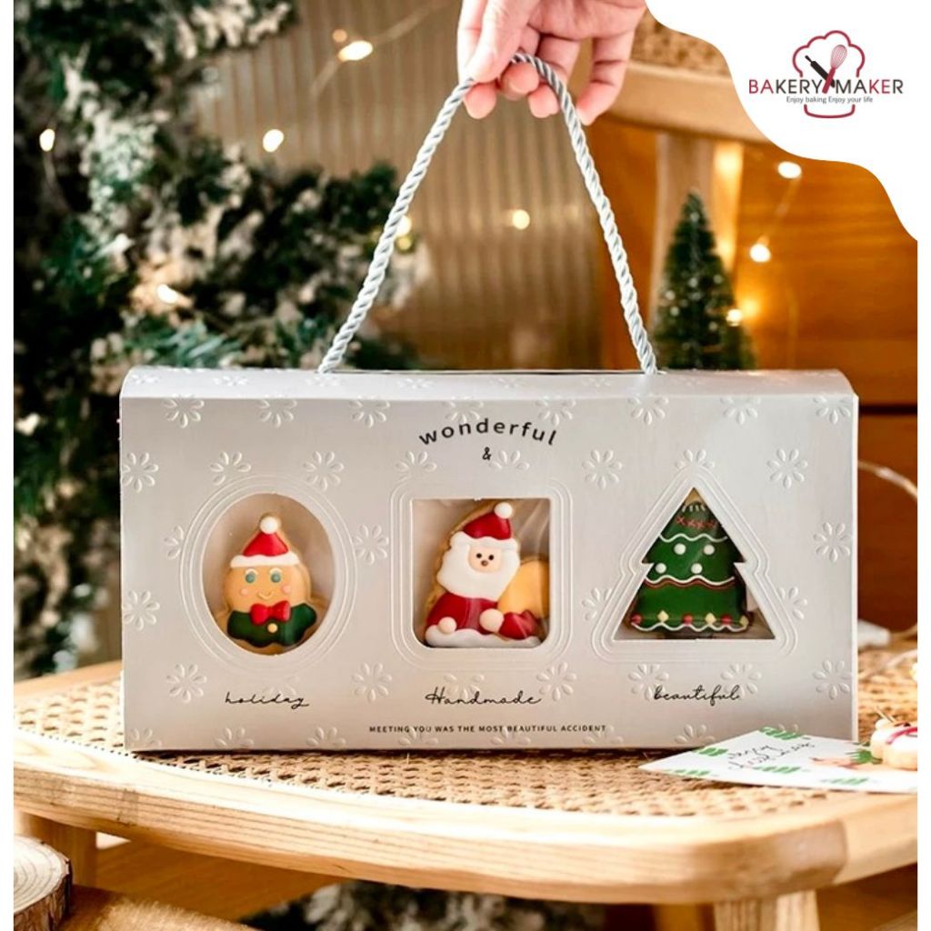 กล่องกระดาษ Wonderful 2 ชั้น หูหิ้ว 1 ชุด (ไม่รวมกระปุก&ขนม) คริสต์มาส ...