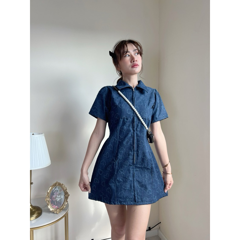 (JE9) เดรสยีนส์รูปหัวใจ | Shopee Thailand