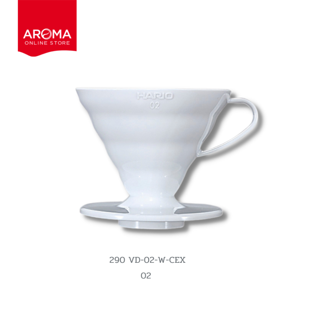 Hario ดริปเปอร์ สีขาว พลาสติก HARIO V60 Coffee Dripper White(PP) (VD-01W/038) (VD-02-W-CEX/290 ...