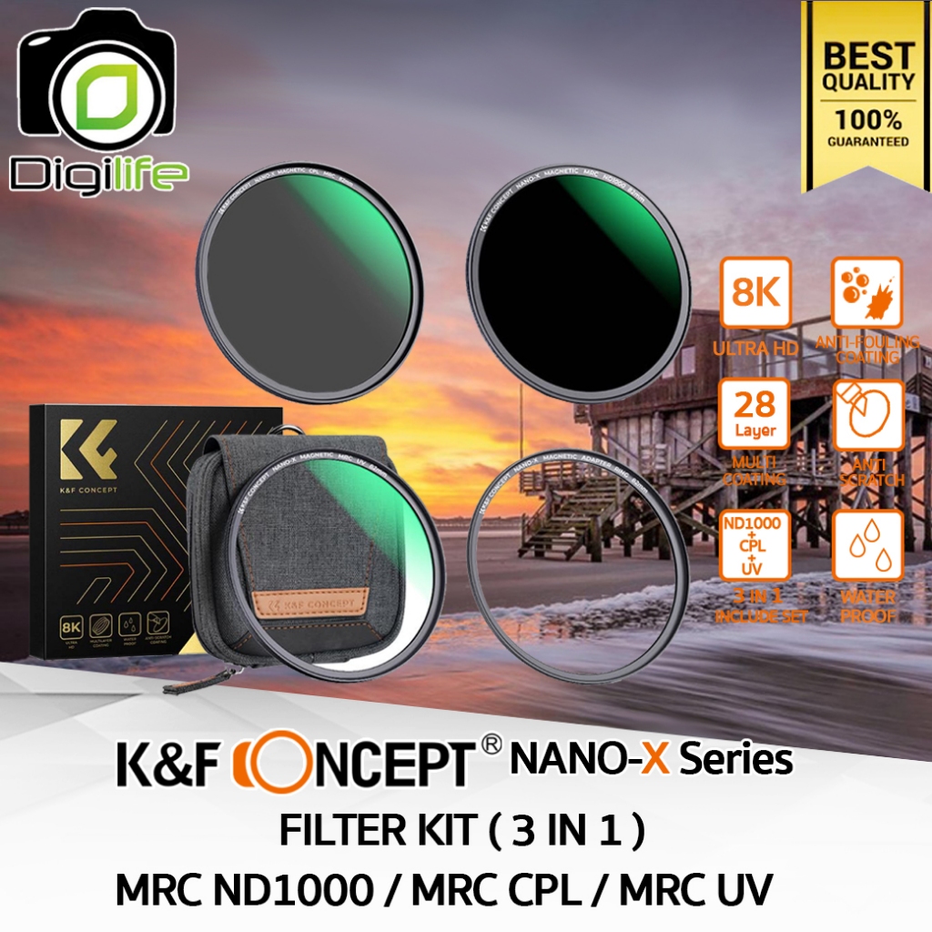 K&F Concept Filter NANO-X Series Filter Kit 3in1 ( MRC ND1000, MRC CPL ...