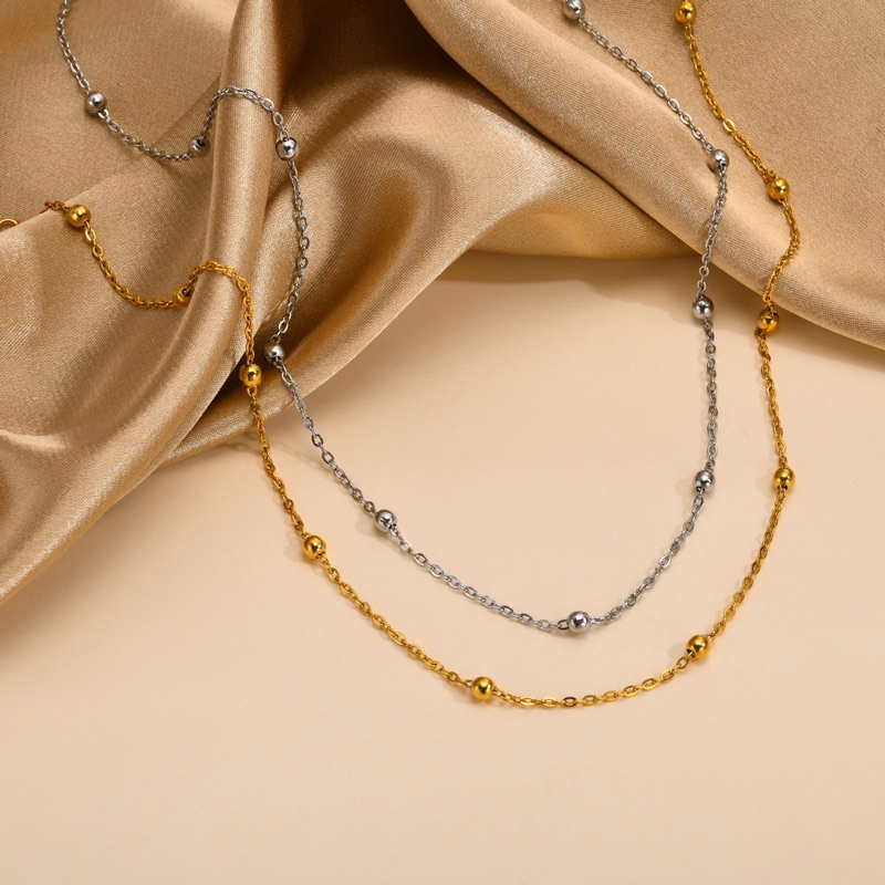 Dot chain necklaces - stainless steel | Shopee Thailand