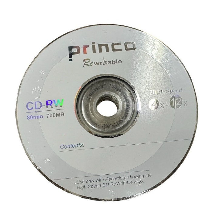 CD-RW (1 แพ็ค x 10 แผ่น) ยี่ห้อ: Princo ความจุ: 700 MB /แผ่น | Shopee ...
