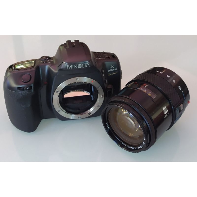 กล้องเก่า MINOLTA 303 si super พร้อมเลนส์ 35-105ดีไซน์สวยคลาสสิคบอดี้ ...