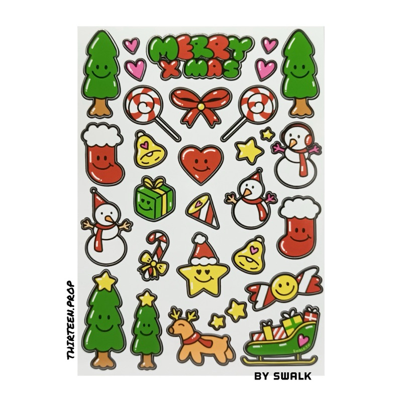 Swalk.th - Christmas day sticker (A6) สติ๊กกอร์ไดคัทกันน้ำ ขนาดA6 ...
