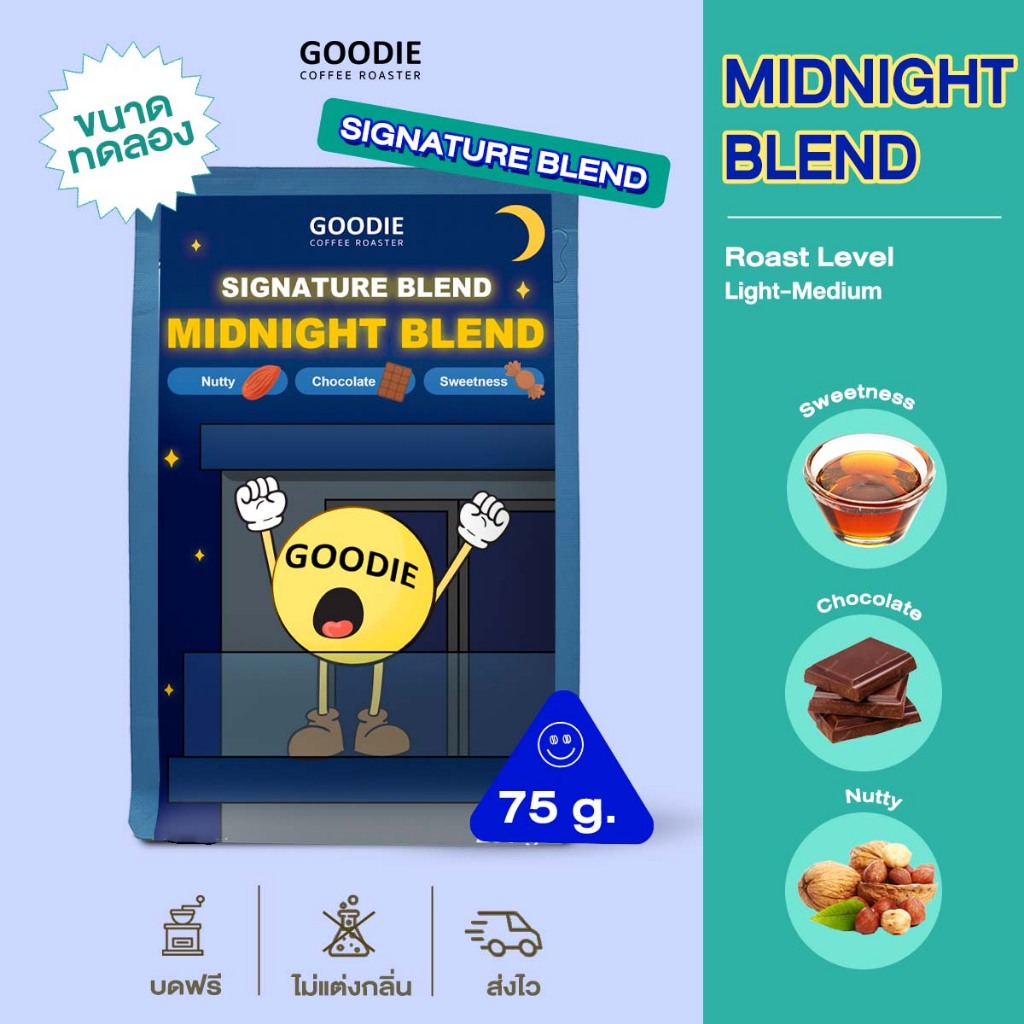 Goodie Coffee Roaster เมล็ดกาแฟ ขนาดทดลอง 75 กรัม ทุกรส | Shopee Thailand