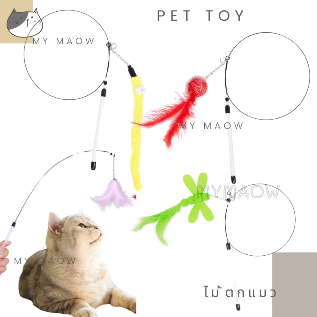 MM CAT // ของเล่นแมว ไม้ตกแมว ไม่ล่อแมว เบ็ดตกแมว ไม้แมว41 | Shopee ...