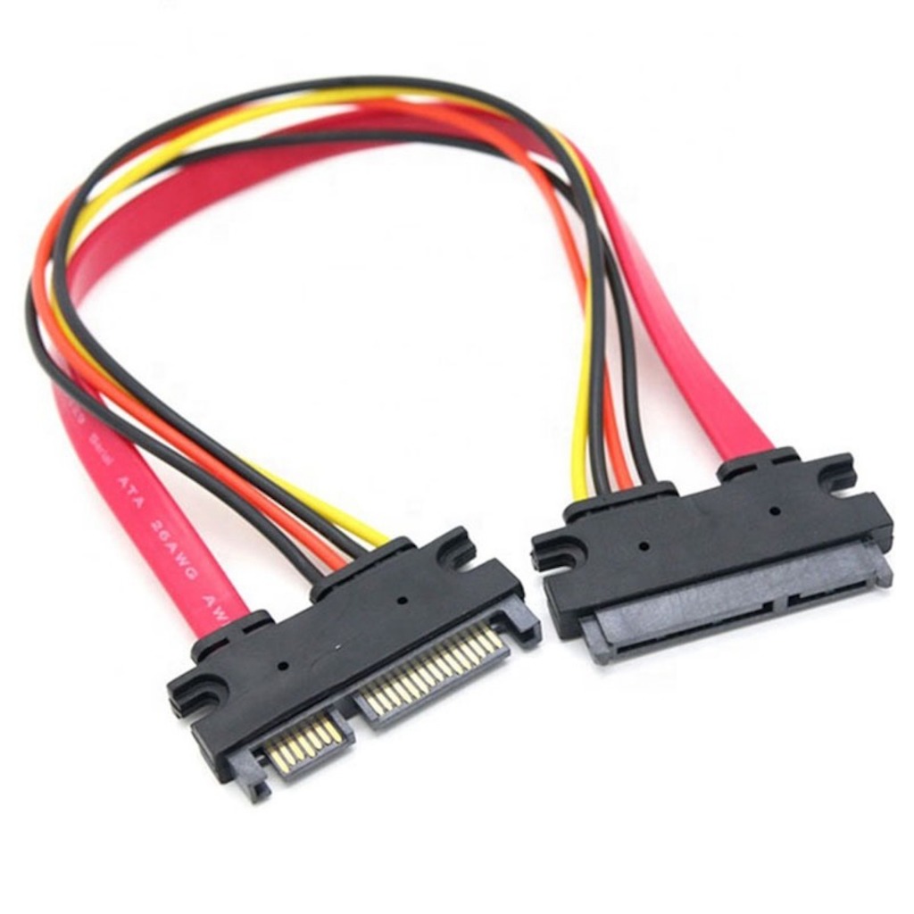 22 Pin Male to Female 7+15 pin SATA Data Power Combo Extension Cable ...