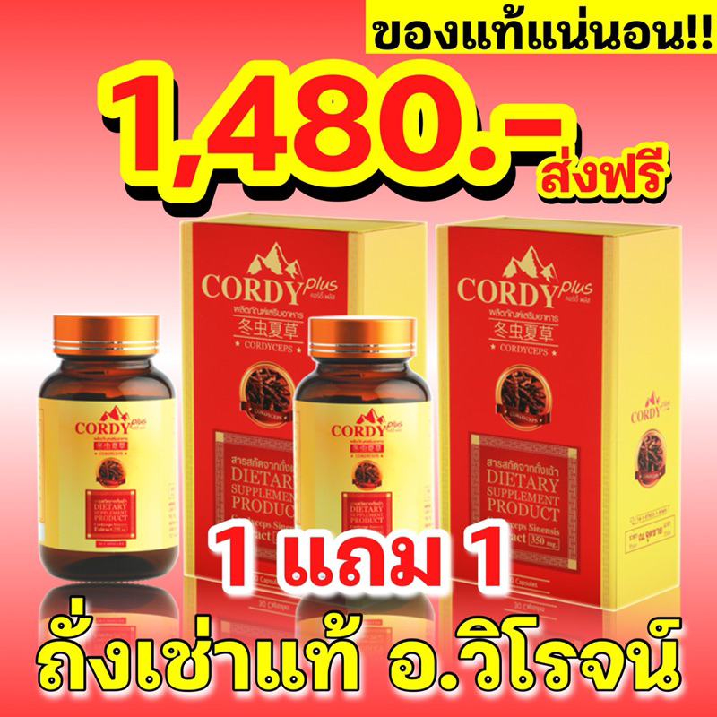โปร 1 แถม 1 Cordy Plus คอร์ดี้ พลัส ถั่งเช่า อ.วิโรจน์ | Shopee Thailand