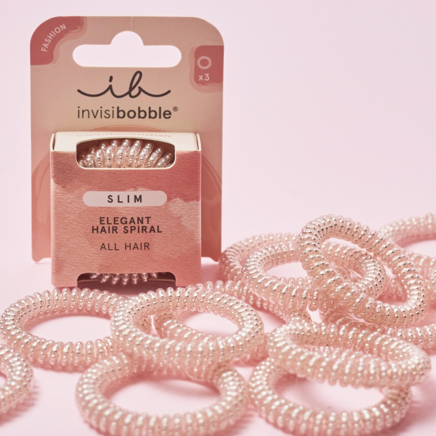 invisibobble ยางรัดผม ผมไม่เป็นรอย รุ่น Slim สี Pink Monocle (1 กล่อง ...