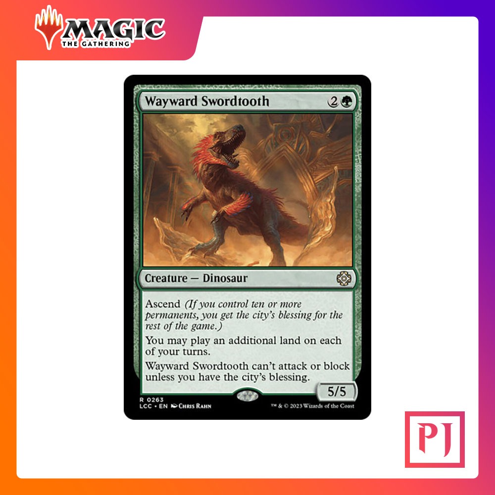 [MTG] Wayward Swordtooth [LCC] [GREEN] [RARE] [NORMAL] [ENG] (การ์ดเม ...