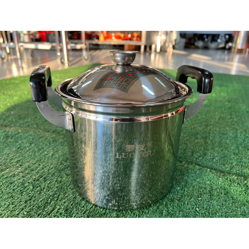 หม้อสแตนเลส หม้อทรงสูง มีหูจับ พร้อมฝาปิด หม้อสแตนเลส เกรด.304 ขนาด.20cm,24cm. | Shopee Thailand