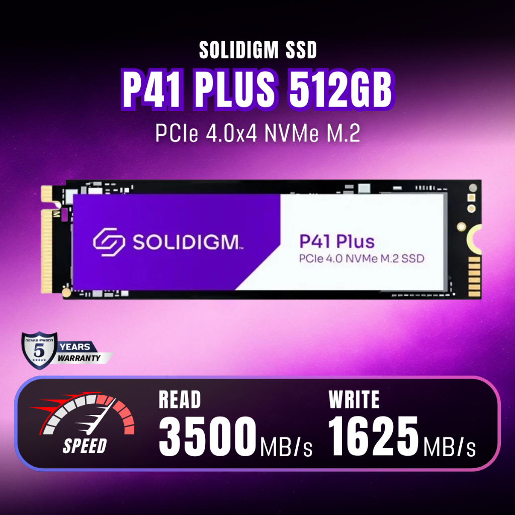 Solidigm SSD เอสเอสดี รุ่น P41 Plus 1TB (4125/s PCIe 4.0x4/ M.2 2950) รับประกัน 5 ปี โดย IPASON ...