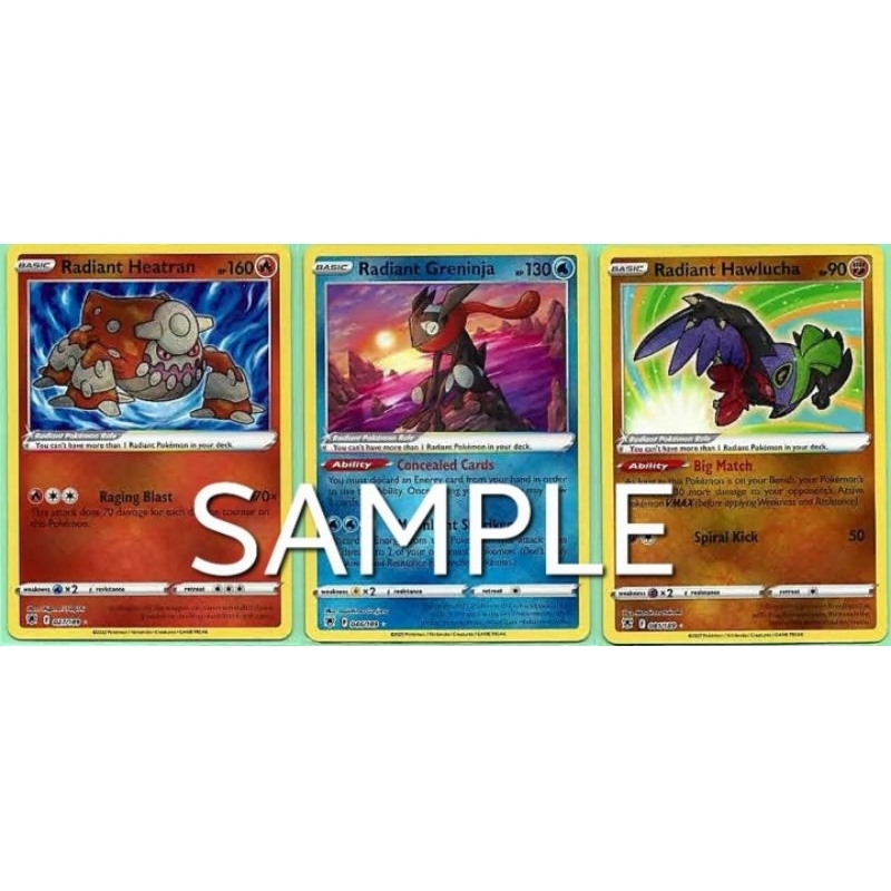 (Combo Sale!) Pokemon TCG - Radiant Greninja K 026/067 / Radiant Hawlucha K 043/067 / Radiant ...
