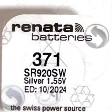 Renata 371,ถ่านกระดุม SR920SW 1.55V จำนวน 1 ก้อน ของใหม่ ของแท้ Made in ...