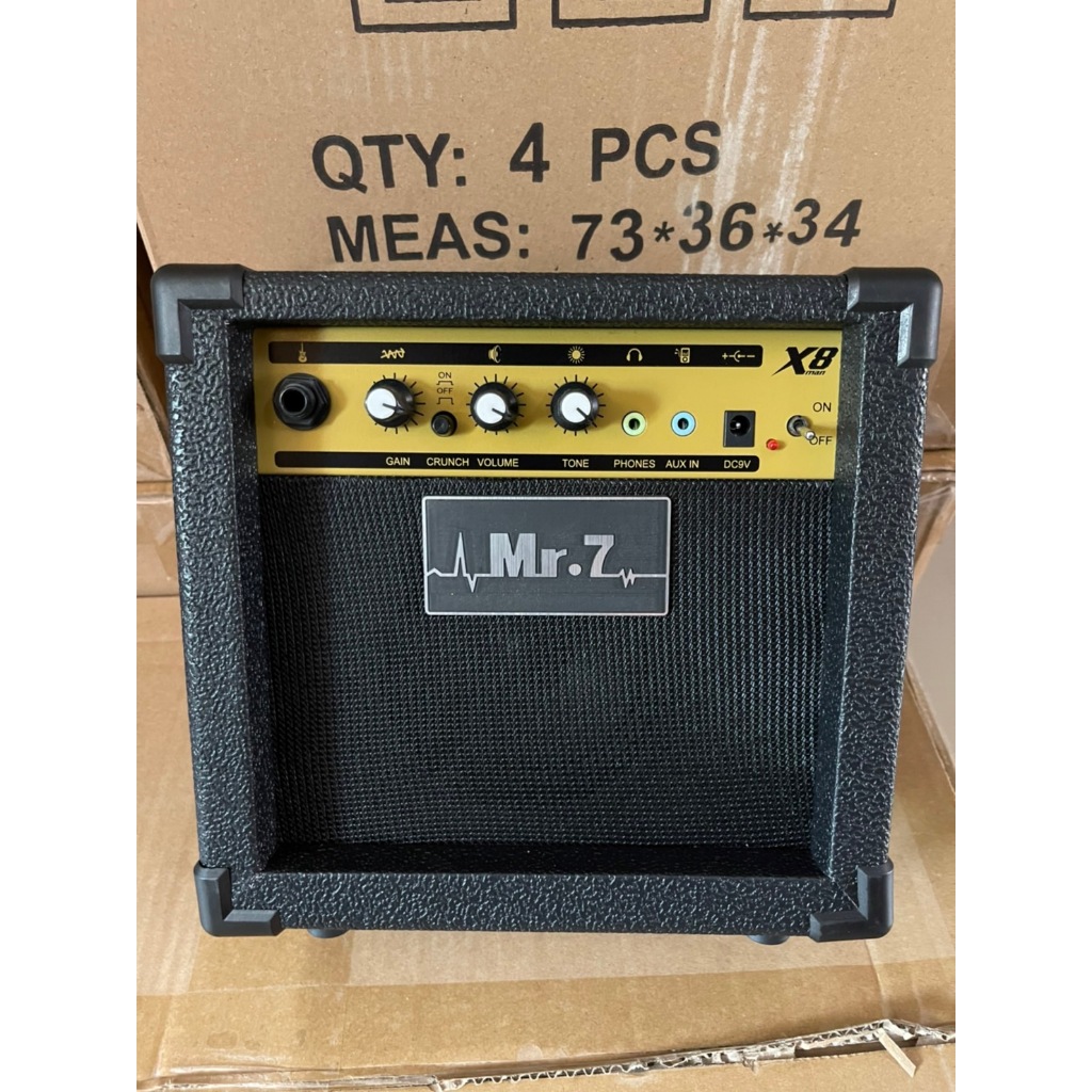 MR.7 รุ่น X8 แอมป์กีต้าร์ 8 วัตต์ สีดำ มีเอฟเฟคให้ในตัว พกพาง่าย มีช่อง ...