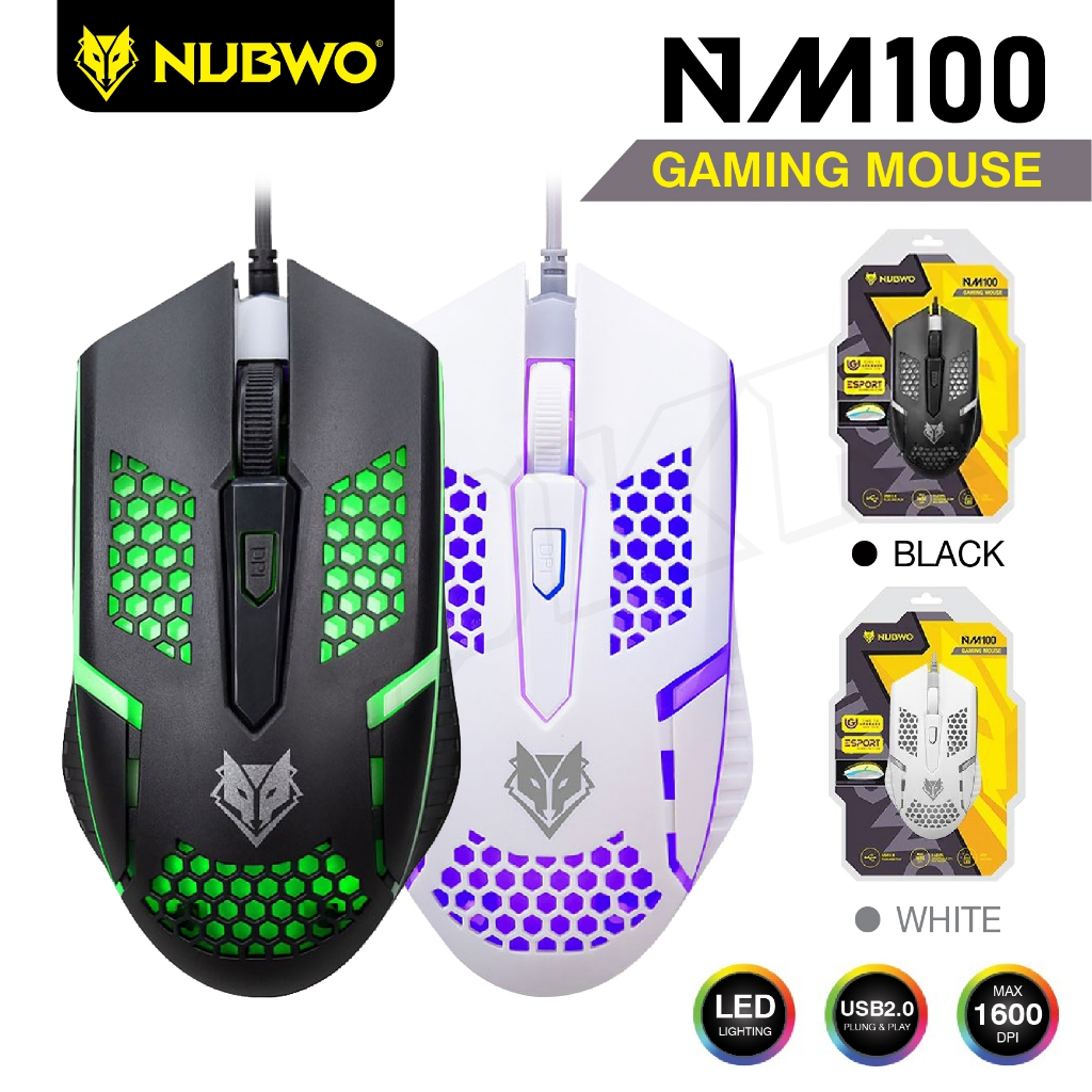 NUBWO NM-100 Gaming Mouse เมาส์เกมมิ่ง เมาส์มีไฟ OPTICAL MOUSE ของแท้ | Shopee Thailand