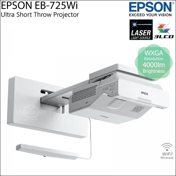 [ของแท้ 100%] เอปสัน โปรเจคเตอร์ #Epson Projector EB-725Wi WXGA 3LCD Interactive Laser Projector ...