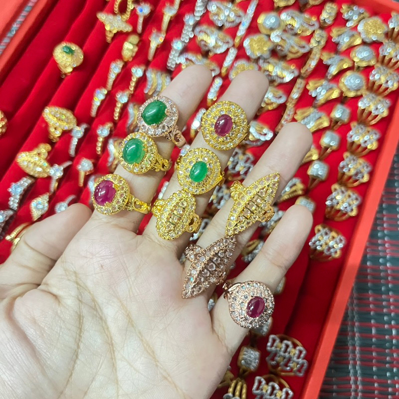 แหวนหัวเขียว หัวแดง งานจริงสวยมาก | Shopee Thailand