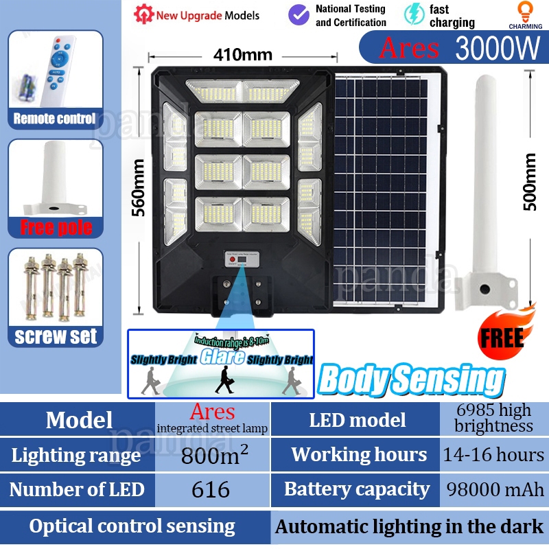 โคมไฟโซล่าเซลล์ solar light IP67 ไฟถนนแบบมืออาชีพ ไฟถนนขนาดใหญ่ โคมไฟ ...