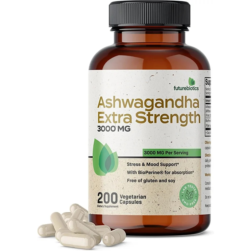 Futurebiotics Ashwagandha Capsules Extra Strength 3000mg - Stress ...