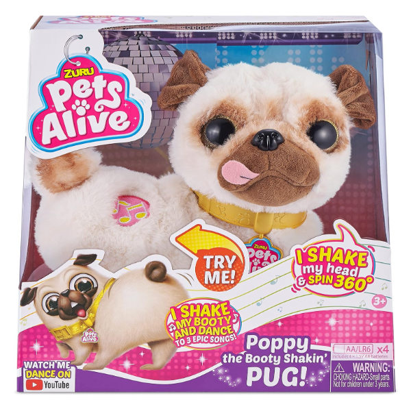 ตุ๊กตาปั๊ก ขนนุ่มจอมแดนซ์ Pets Alive Poppy The Booty Shakin’ Pug ...