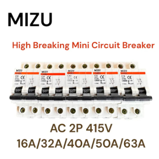 MIZU Breaking Mini Circuit AC 2P 16A/32A/40A/50A/63A 415V รุ่น C45N ...