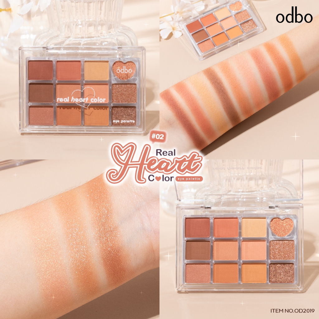 ODBO Real heart color eye palette 8g. od2019 โอดีบีโอ เรียล ฮาร์ท คัลเลอร์ อาย พาเลท พาเลทตา ...
