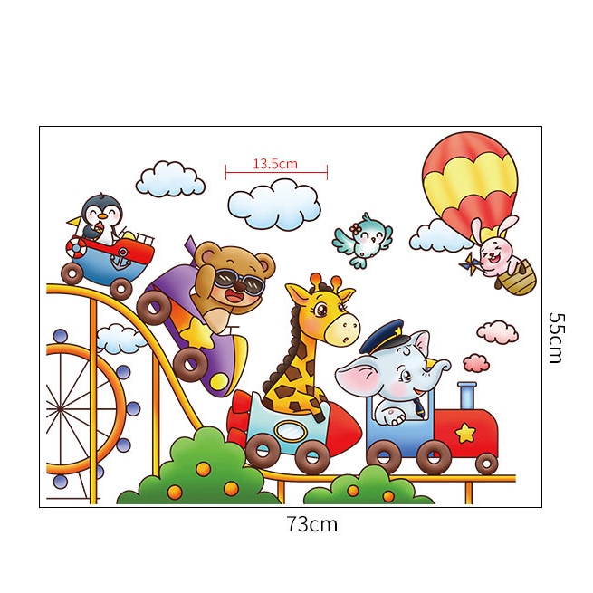 สติ๊กเกอร์ลายการ์ตูน สัตว์โลก ABC ยูนิคอน สําหรับติดตกแต่งผนังห้อง ตก ...