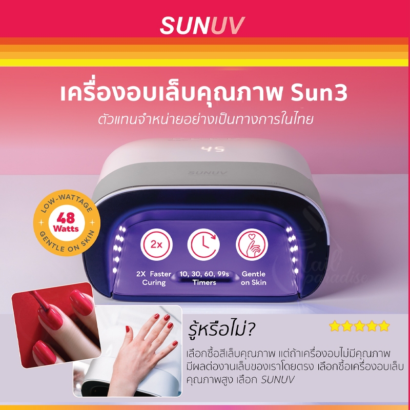 เครื่องอบเล็บSUN3 ผู้ผลิตคือบริษัท SUNUV 48W ของแท้กล่องแดง! Nail Lmap UV/ LED โคมไฟอบเล็บเจล ...