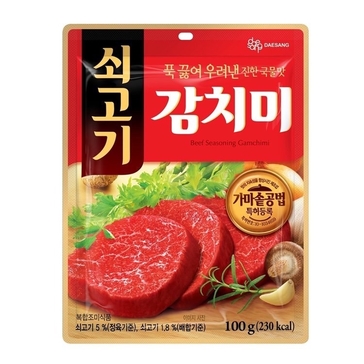 [ของแท้] 쇠고기감치미 Daesang Beef Soup Stock (ผงปรุงรสสูตรเนื้อ) 100g ...