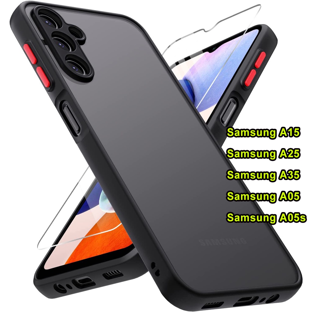Case For Samsung Galaxy A15 / A25 / A35 / A55 5G เคส กันกระแทก ซัมซุง เอ25 5จี เอ35 เอ15 ขอบสี ...