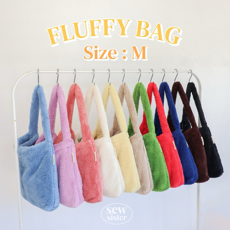[พร้อมส่ง] Fluffy bag Size:M กระเป๋าขนนุ่ม สะพายไหล่ 13 สี งานผลิตในไทย ...