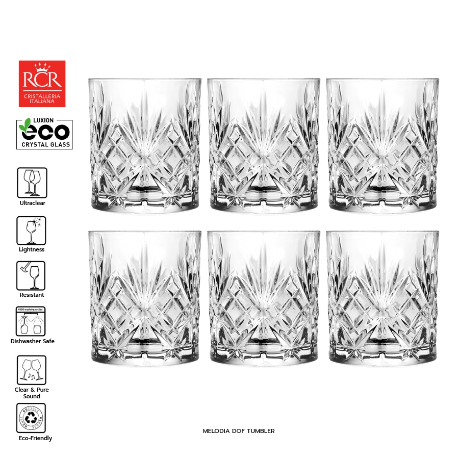 แก้วน้ำสั้น RCR Melodia DOf tumbler 310 ml (กล่อง 6 ใบ) | Shopee Thailand