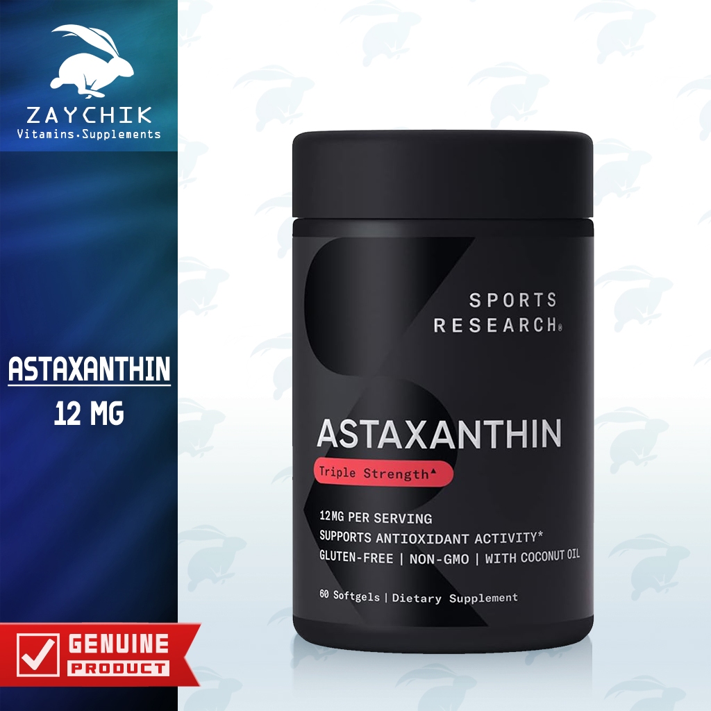 [พร้อมส่ง] Sports Research Triple Strength Astaxanthin 12 mg แอสตาแซน ...