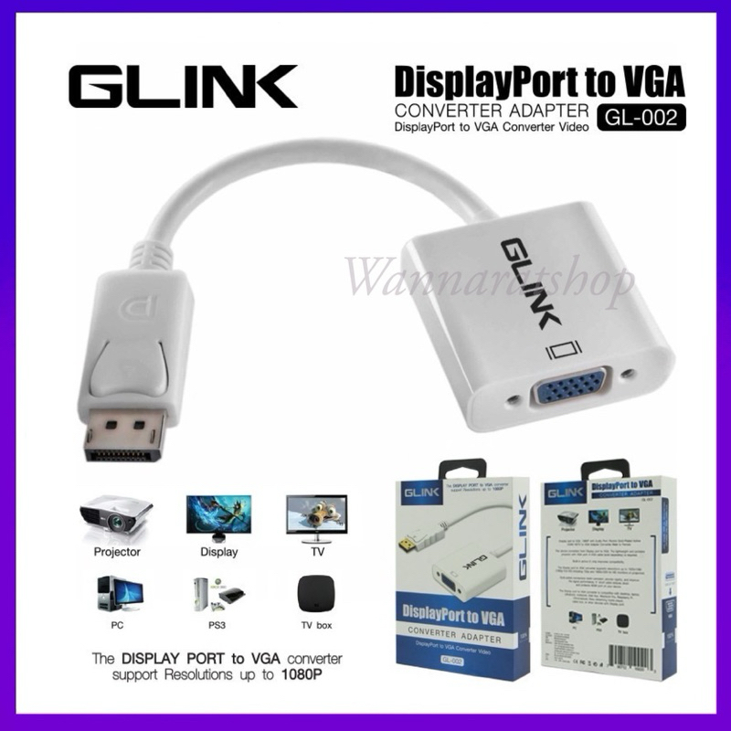 Glink GL002 Display Port TO VGA แปลงสัญญาณ Display เป็น VGA | Shopee ...
