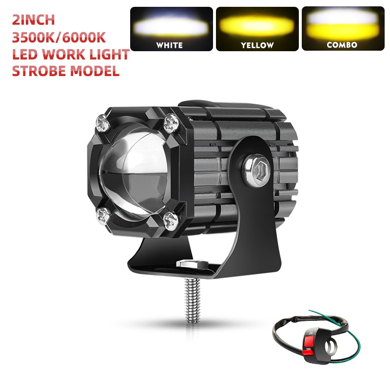 HL Car Motorcycle Spotlight Mini Driving LED Light High & Low White ...