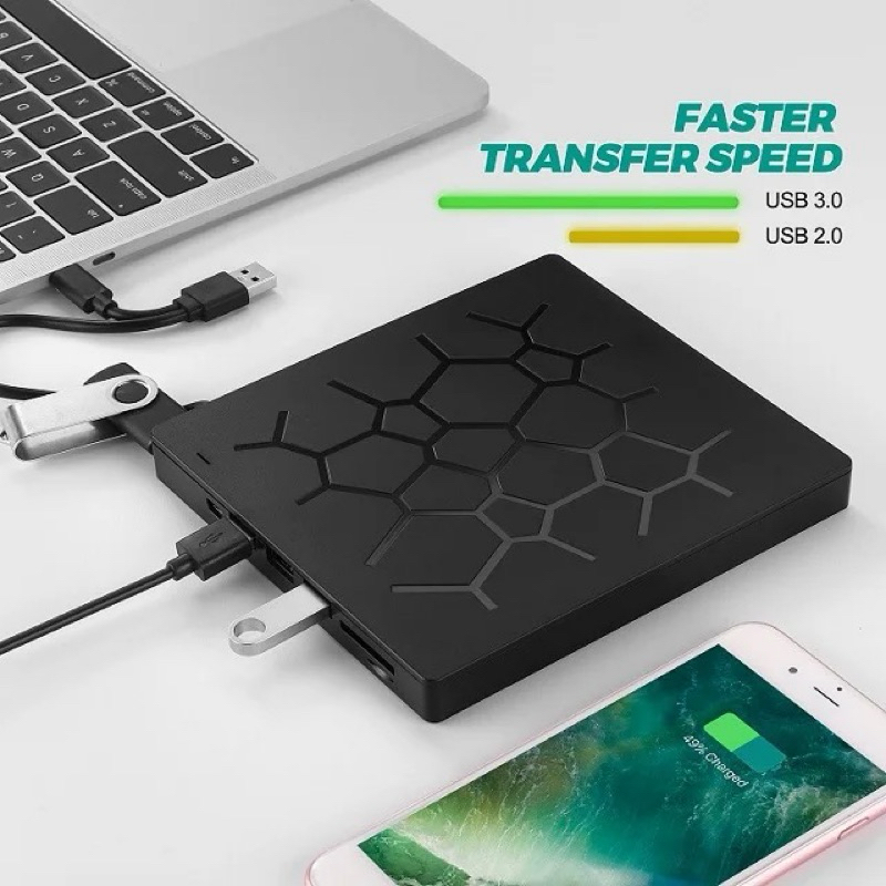 For Laptop/Desktop/Macbook Portable Slim Multifunction 7 in 1 External ...