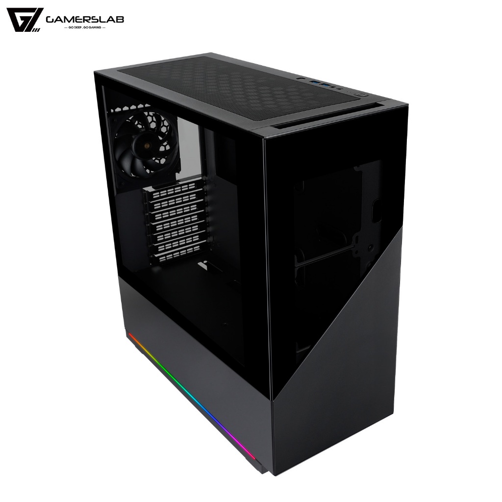 เคสคอมพิวเตอร์ Gamerslab Make In Black Serie X363 ATX Chassis Gaming ...