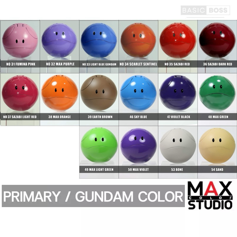MAX COLOR Primary color สีพื้นฐาน / Gundam Color สีกันดั้ม สูตรอะคริลิค ...
